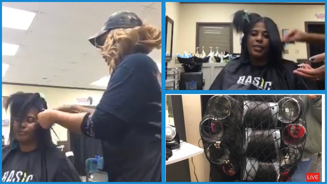 At The Salon Finishing A DOMINICAN ROLLERSET AND BLOWOUT - YouTube