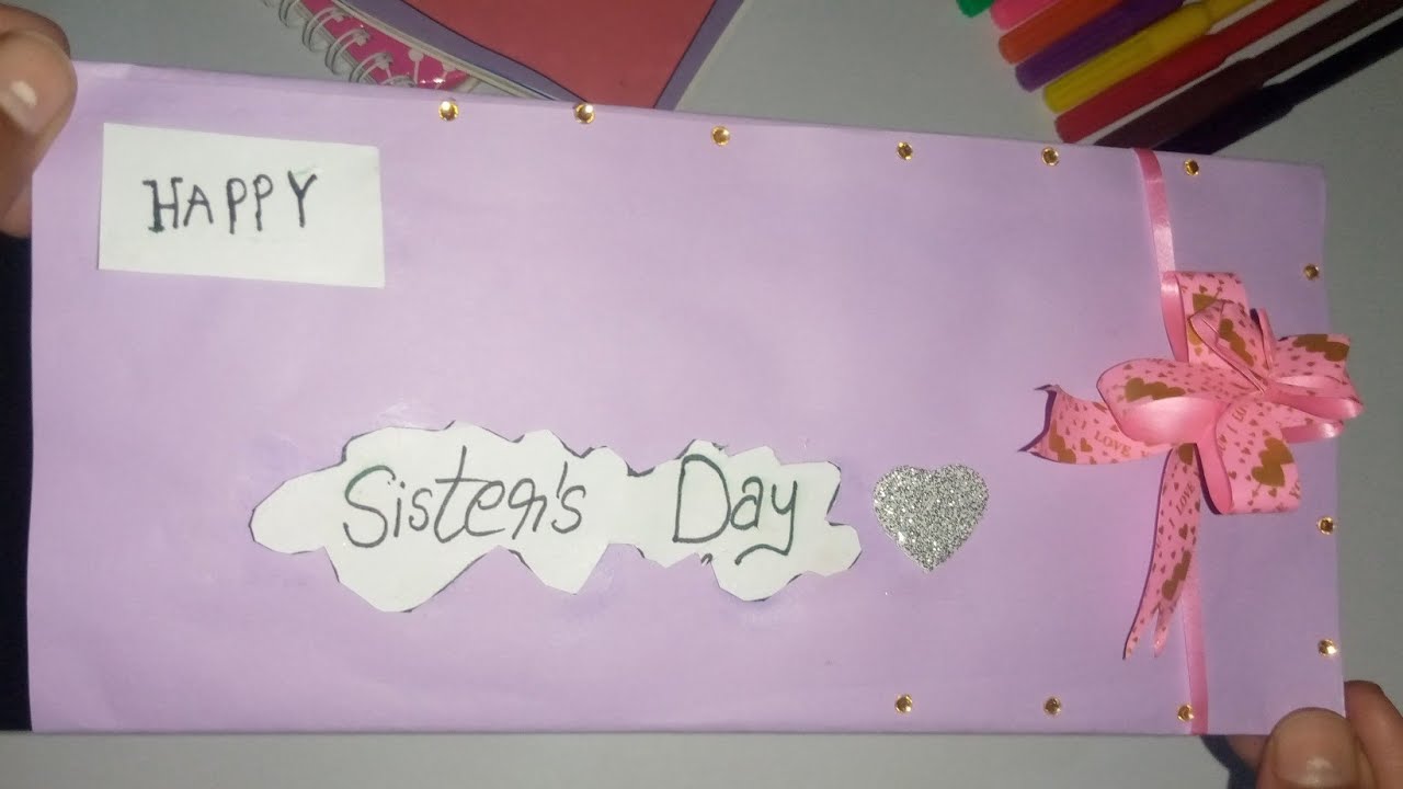 DIY Sisters Day card 2024/Handmade card/easy paper craft/colourful ...