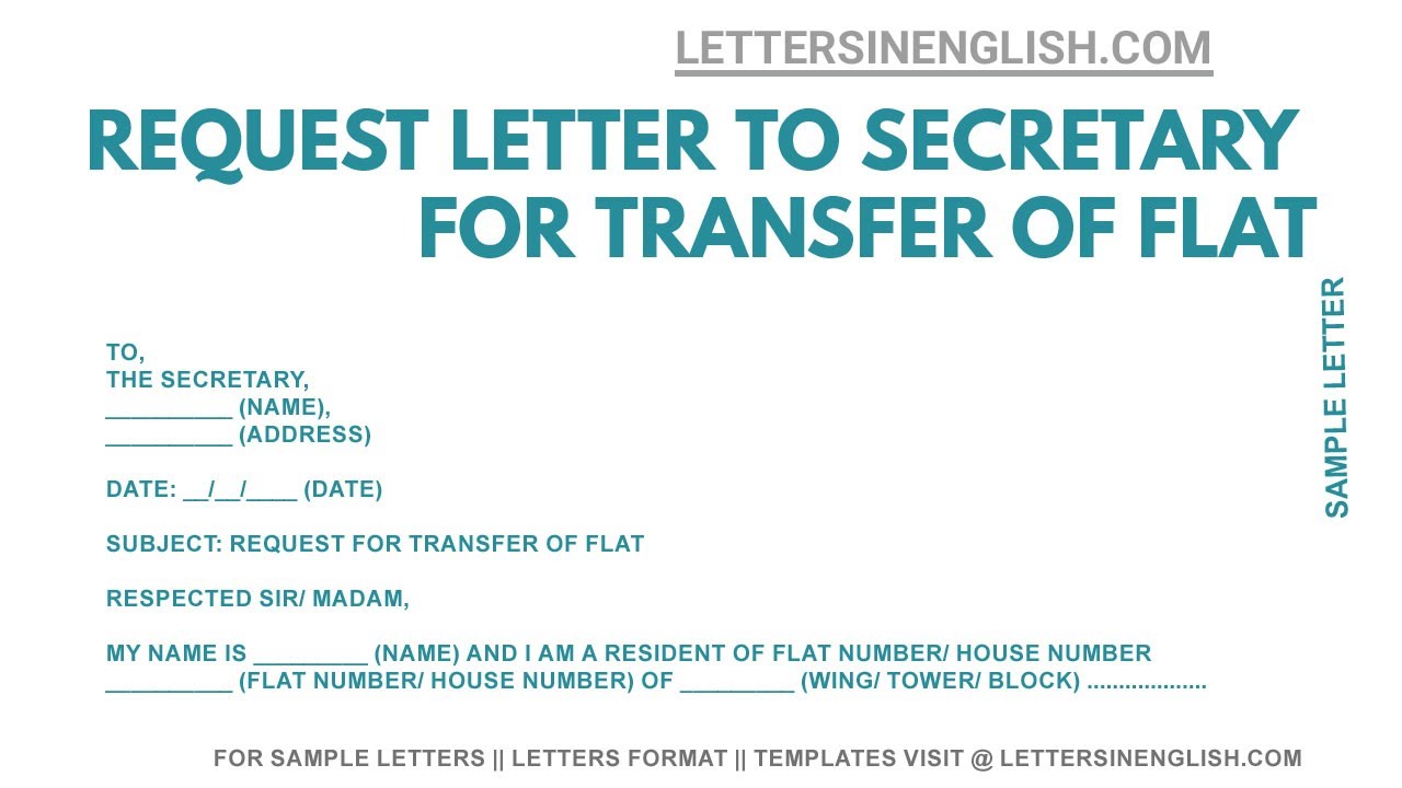Letter To Society Secretary Request Letter For Transfer Of Flat YouTube letter-to-society-secretary-request-letter-for-transfer-of-flat-youtube