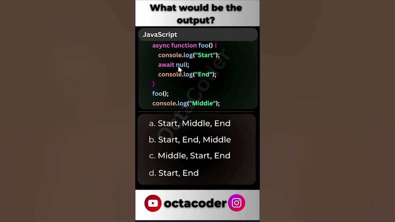 javascript quiz #37 #softwareengineer #code #javascriptmcqs #webdevelopment #quiz - YouTube