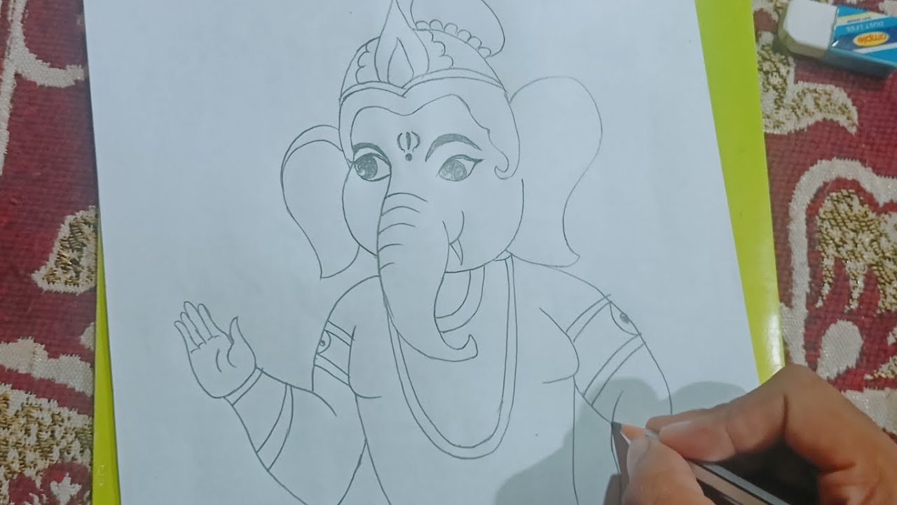 Ganpati Bappa Easy Drawing - Pencil Drawing for Beginners | How to Draw ...