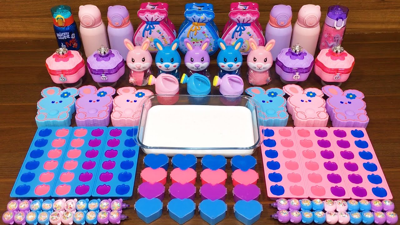 GALAXY slime!!! Mixing random into GLOSSY slime!!!Satisfying Slime ...