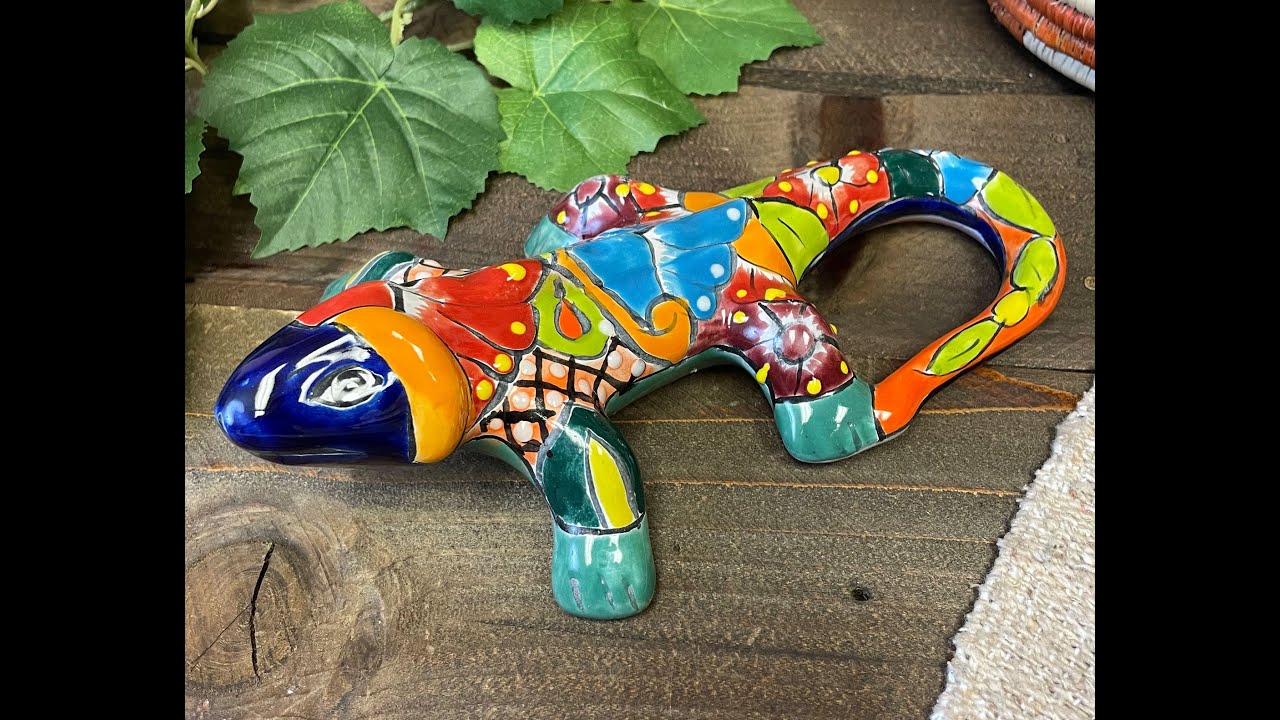 Mexican Hand Painted Ceramic Iguana 10.25" (2bc293) - YouTube
