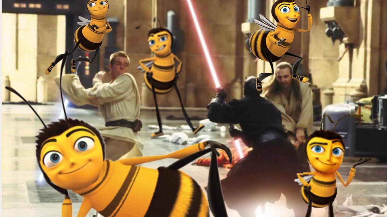 Star Wars Battle But every time the lightsabers clash Barry Says Bee ...