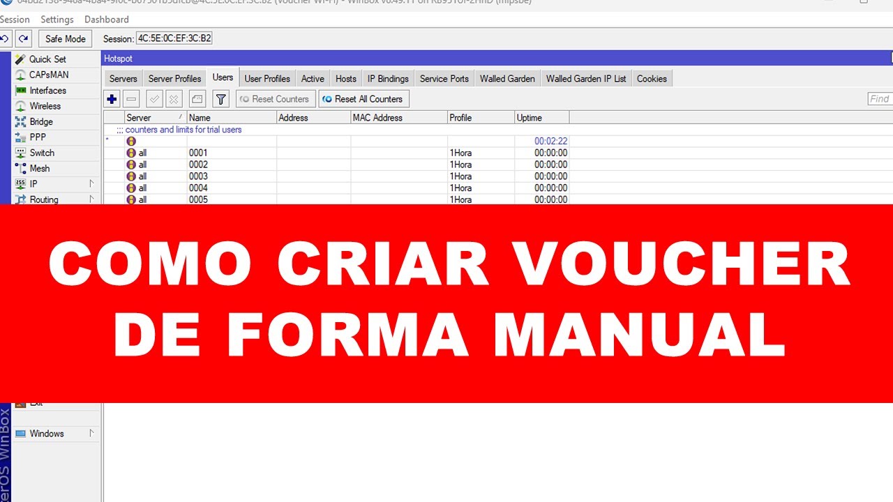 COMO CRIAR VOUCHER DE FORMA MANUAL NO MIKROTIK HOTSPOT SIMPLES FACIL ...