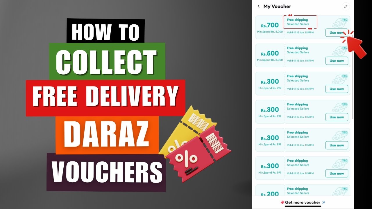How To Collect Daraz Free Delivery Vouchers | Daraz Free Delivery ...