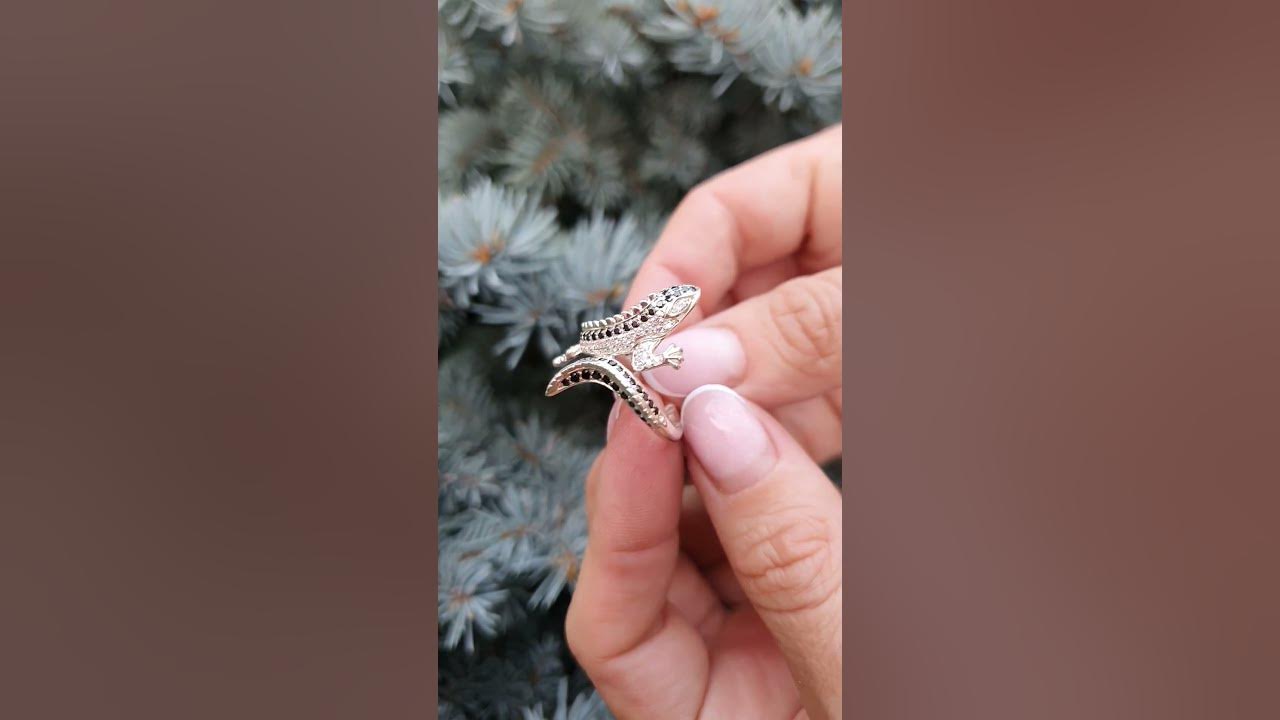 кольцо ящерица из серебра - YouTube