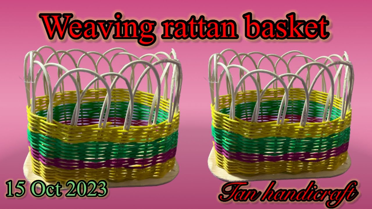 Tutorial ke 1404 - Diy Kit Weaving Rattan Basket for beginners - YouTube