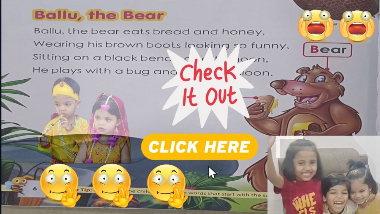 baloo the bear, ballu the bear, nursery rhymes, kg2 poems, mont2 poems ...