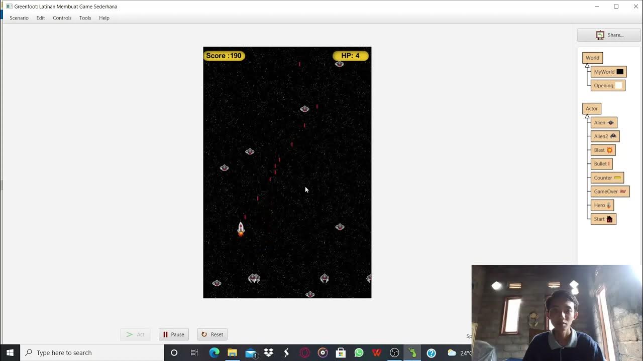 Game Sederhana | Alien Shooter menggunakan GreenFoot - YouTube