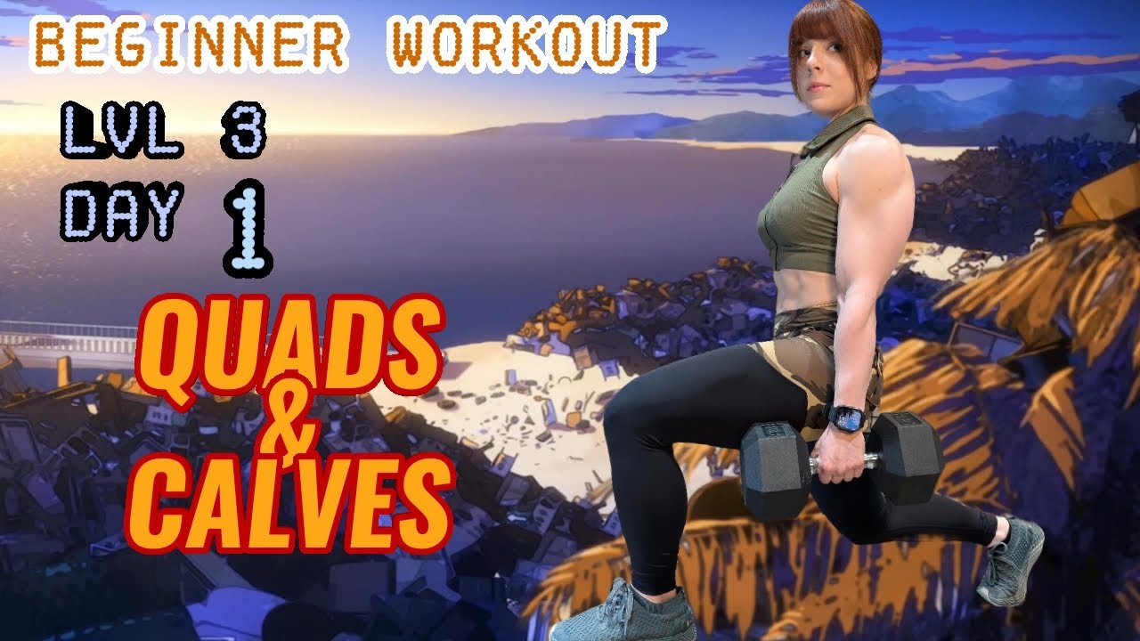 20 Min Quads & Calves Workout - Beginner Lvl 3 - Day 1 - YouTube