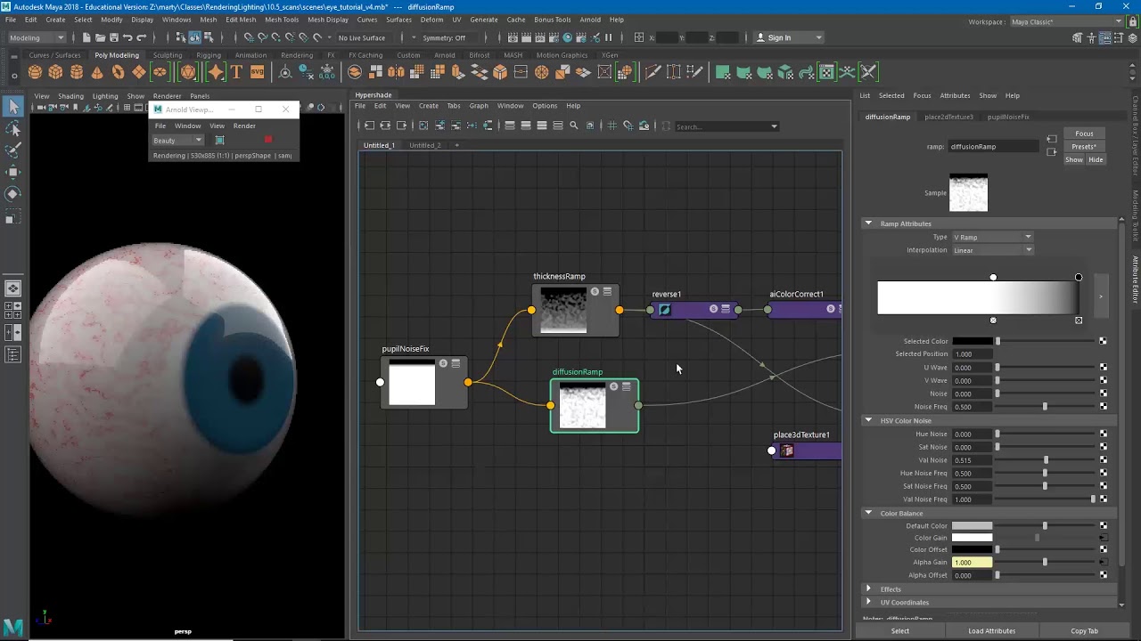 Maya eyeball shader - YouTube