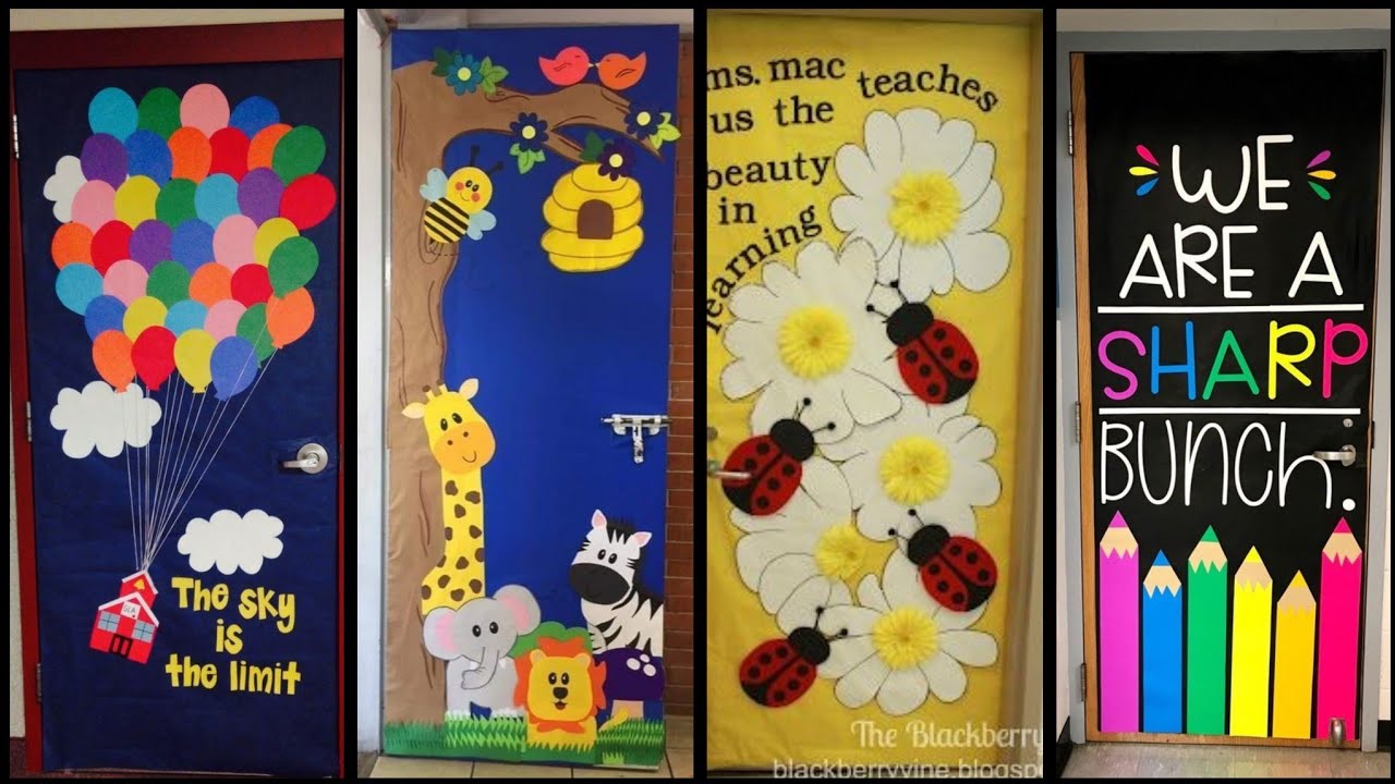 School decoration idea/Classroom door decoration idea/Summer door ...