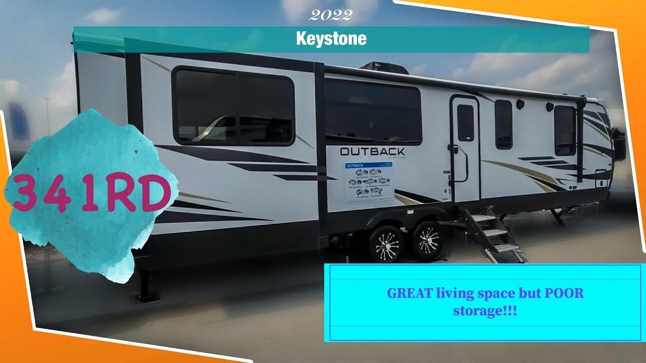 2022 Keystone Outback 341RD rear living with a socializing layout ...