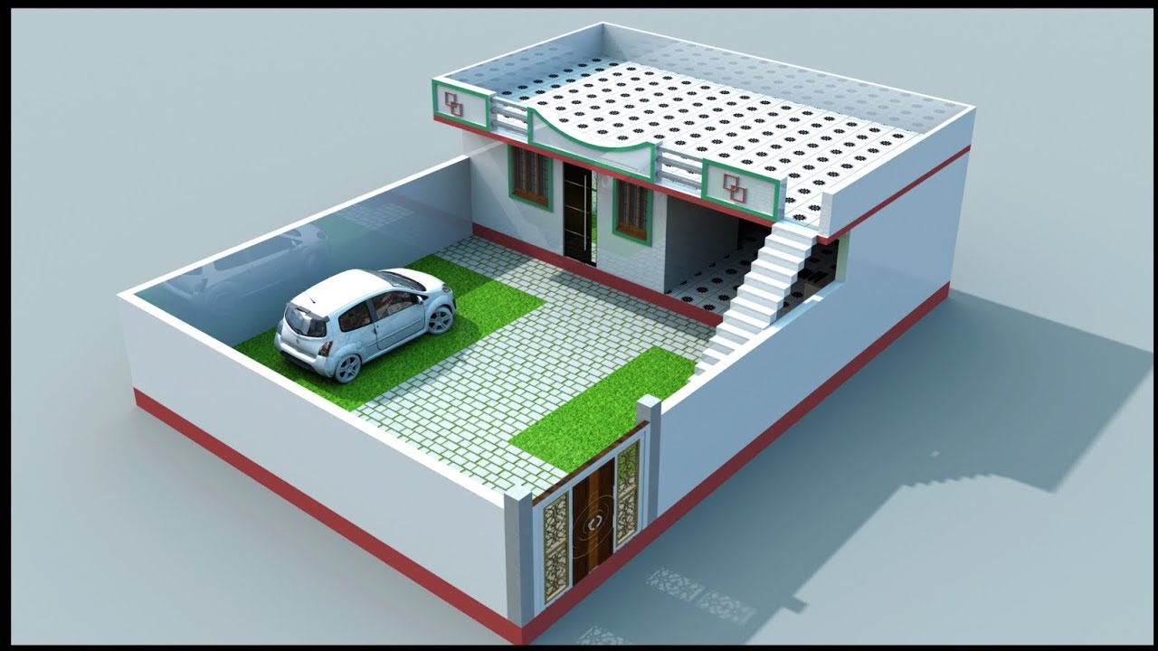 🏡 1 Room + Hall + Peaking Small House Design, Village House Plan ...