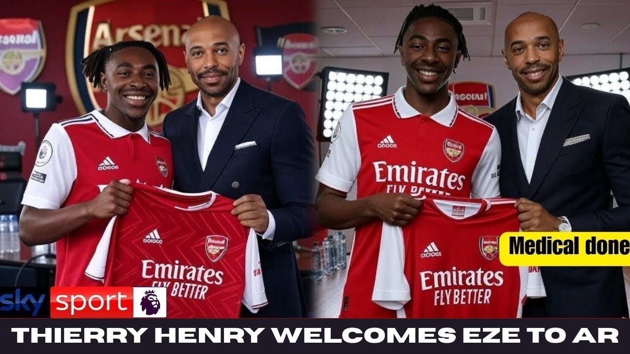 THIERRY HENRY OFFICIALLY WELCOMES EBERECHI EZE TO ARSENAL IN ICONIC MOMENT - YouTube