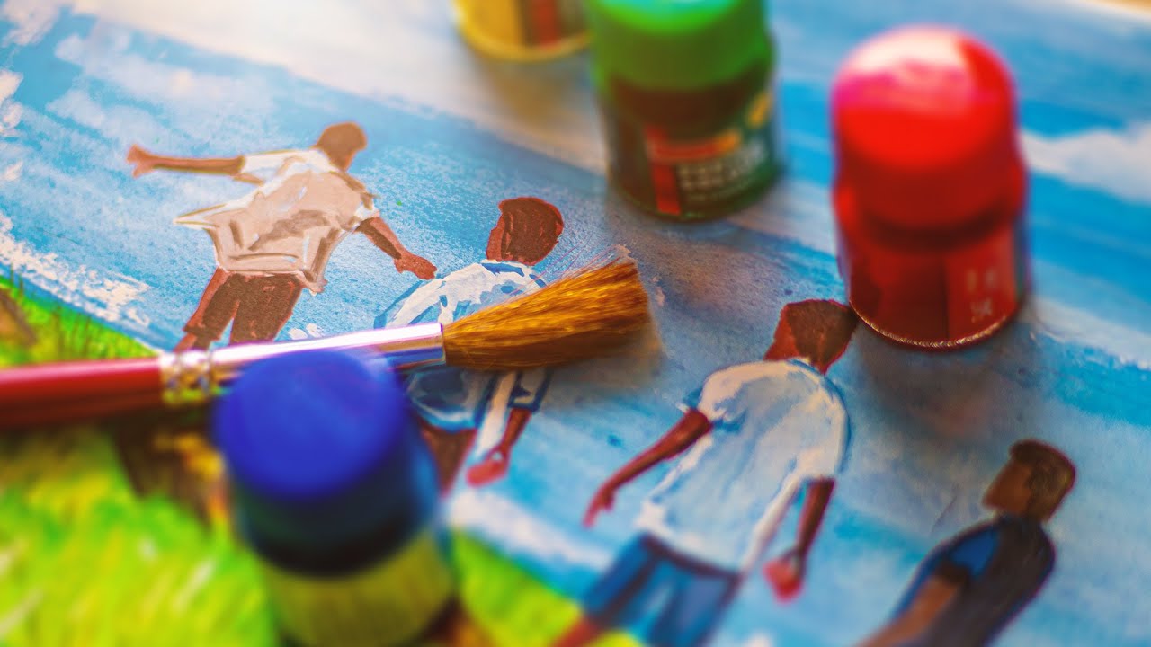 Making a POSTER COLOUR PORTRAIT | Everything explained I Indian Canva ...