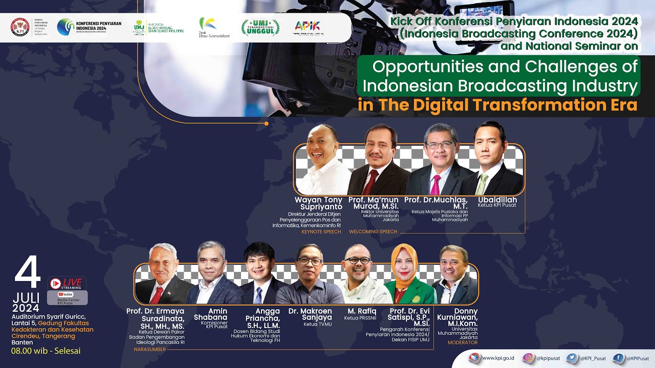 LIVE: Kick Off Konferensi Penyiaran Indonesia 2024 dan Seminar Nasional - YouTube