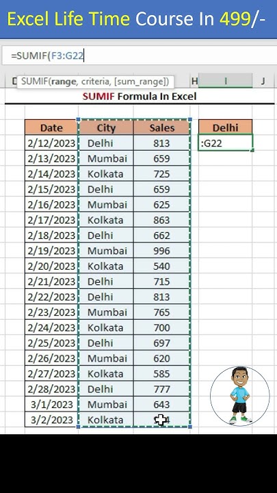 SUMIF Formula in excel | advanced excel tutorial #excel #exceltips #exceltutorial #exceltutorial ...