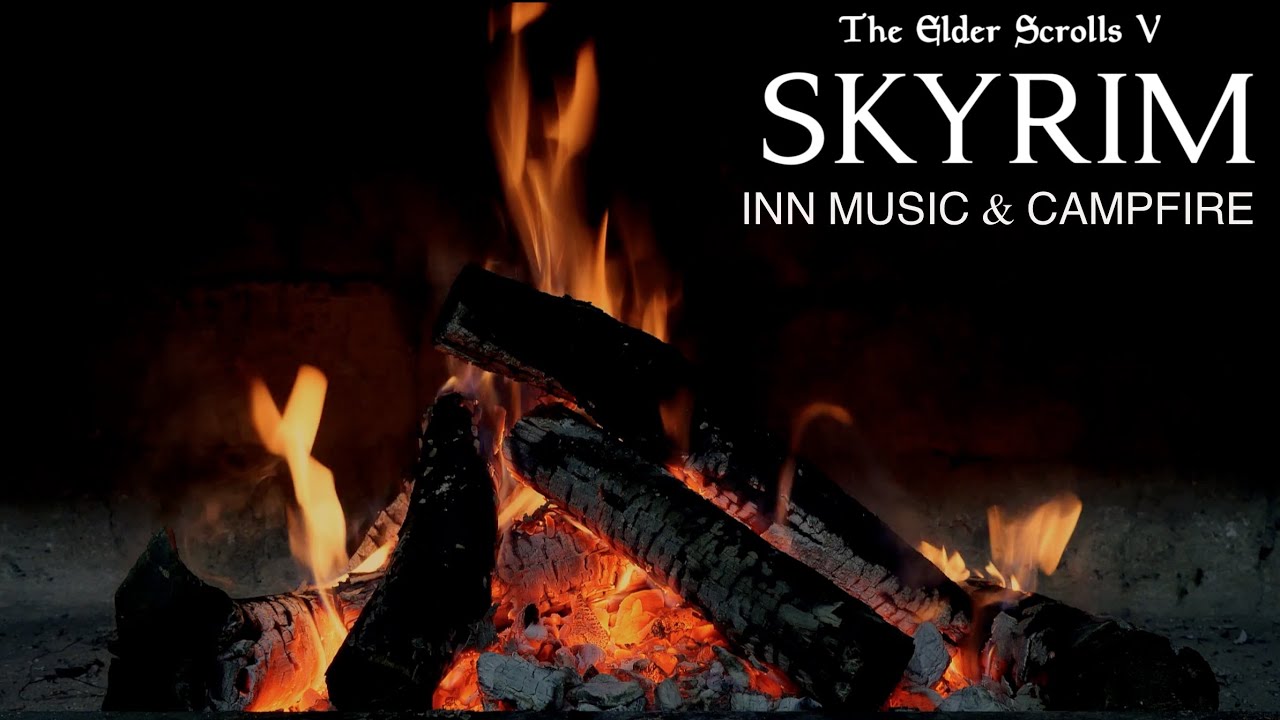Yuletide Bliss: A Cozy Evening by the Campfire with Skyrim Inn Music ...
