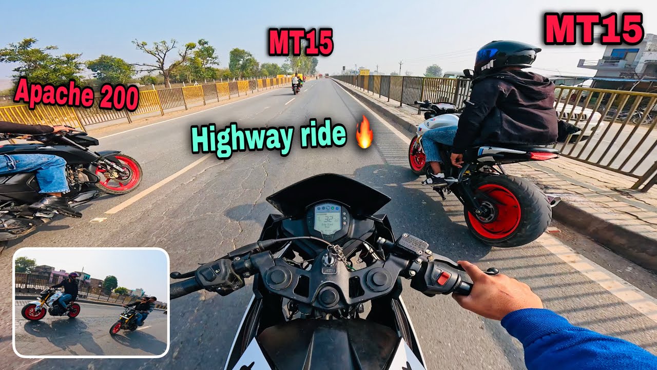 Highway ride with KTM Rc200, MT15, Apache 200 || loud Akrapovic exhaust in KTM Rc200 - YouTube