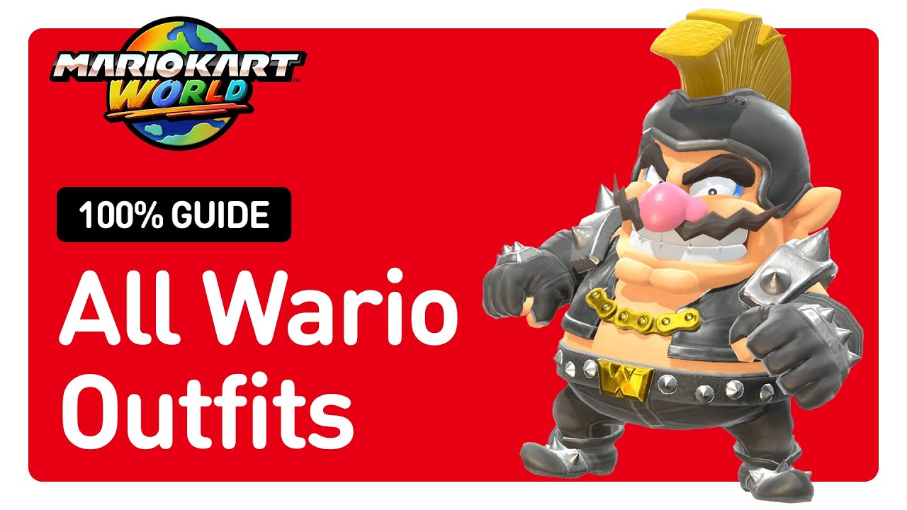 Mario Kart World - Unlock all Wario Outfits/Skins/Costumes | 100% ...