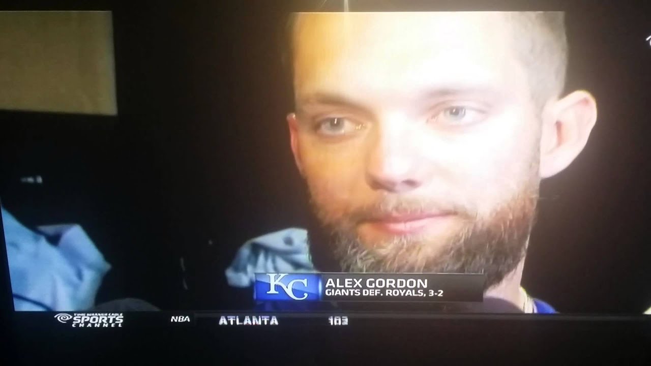 Alex Gordon Interview after game 7 - YouTube