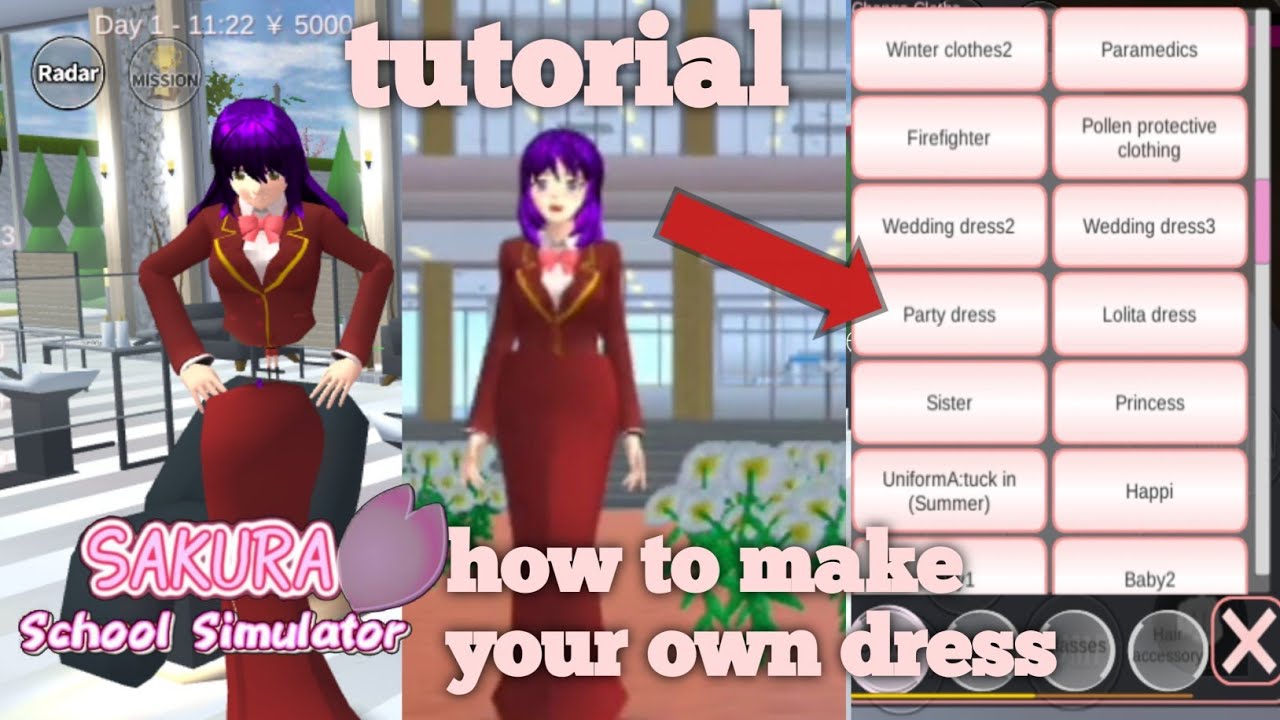 How to make your own dress |Easy tutorial |sakura school simulator 💖🌸 - YouTube
