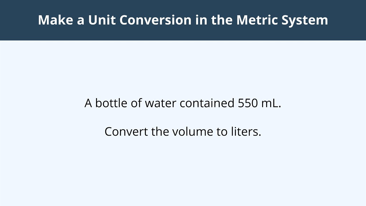 Make a Unit Conversion in the Metric System - 1 - YouTube