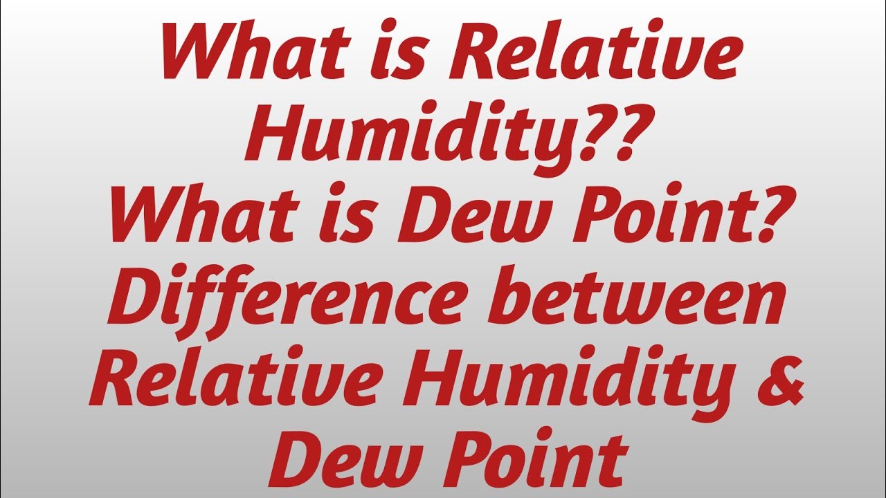 What is Relative Humidity| What is Dew Point| Difference Between Dew ...