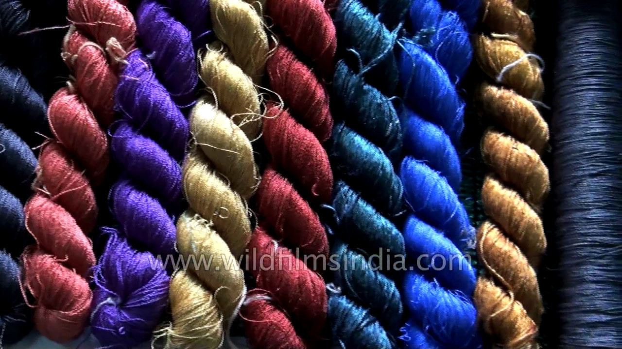 Silk reel factory in India: end product of silk worm farming - YouTube