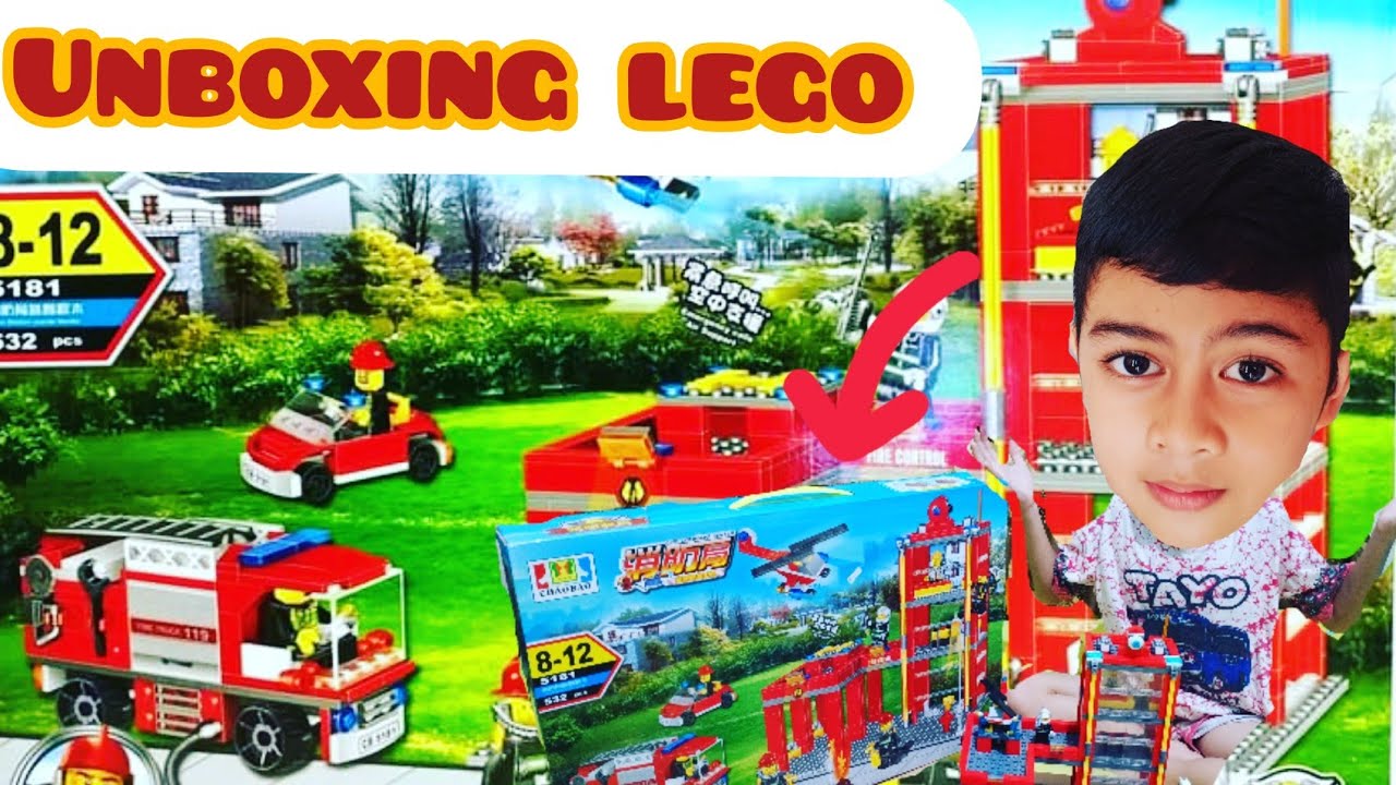 UNBOXING LEGO | lego pemadam kebakaran | lego fire command center ...
