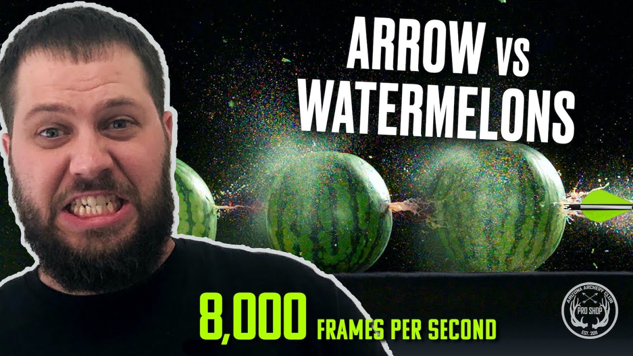 What happens when watermelons are shot with an arrow in super slow ...