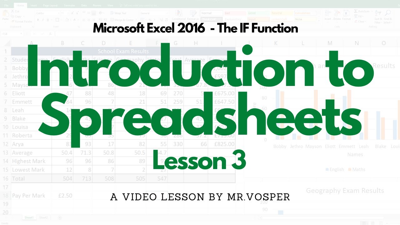 Excel Spreadsheets 101: Learn the Basics with Lesson 3 - =IF Function - YouTube