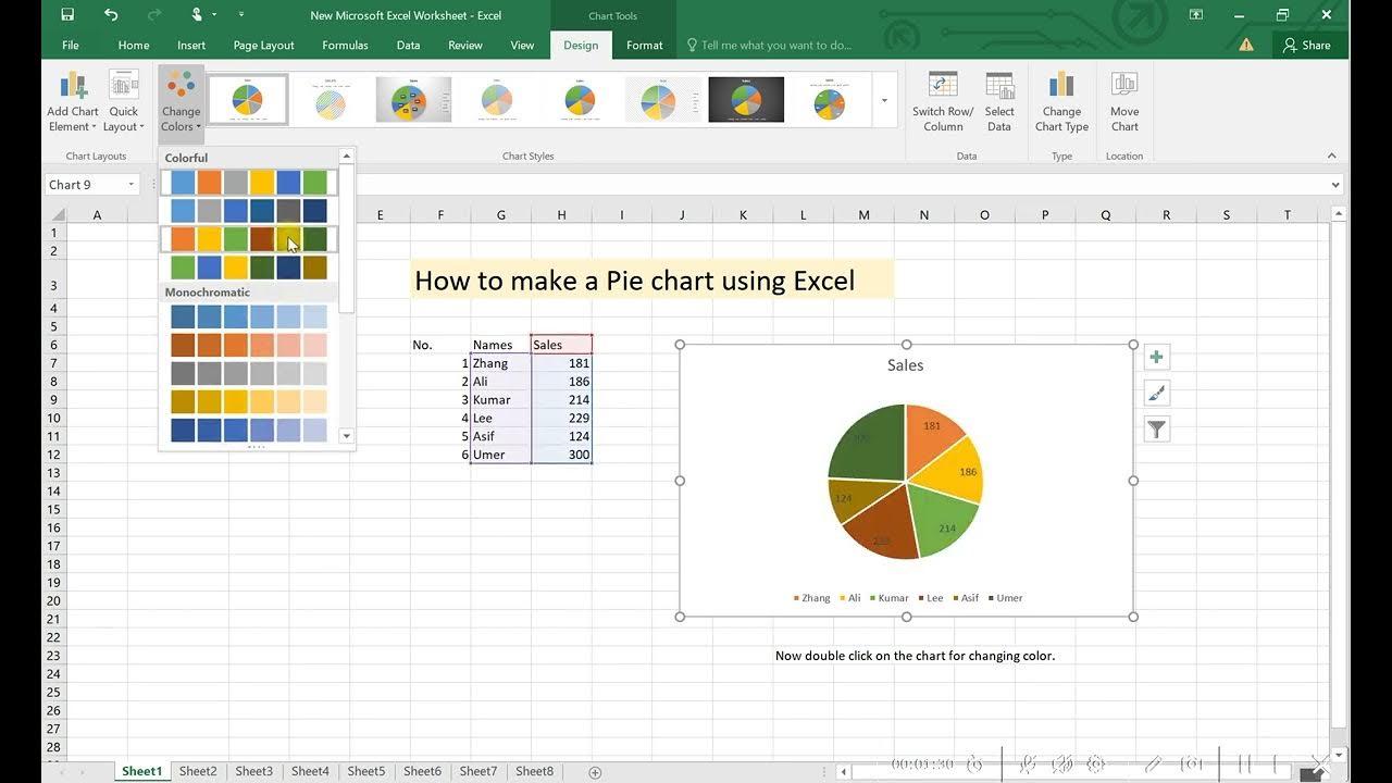 How to make a pie chart using Excel - YouTube