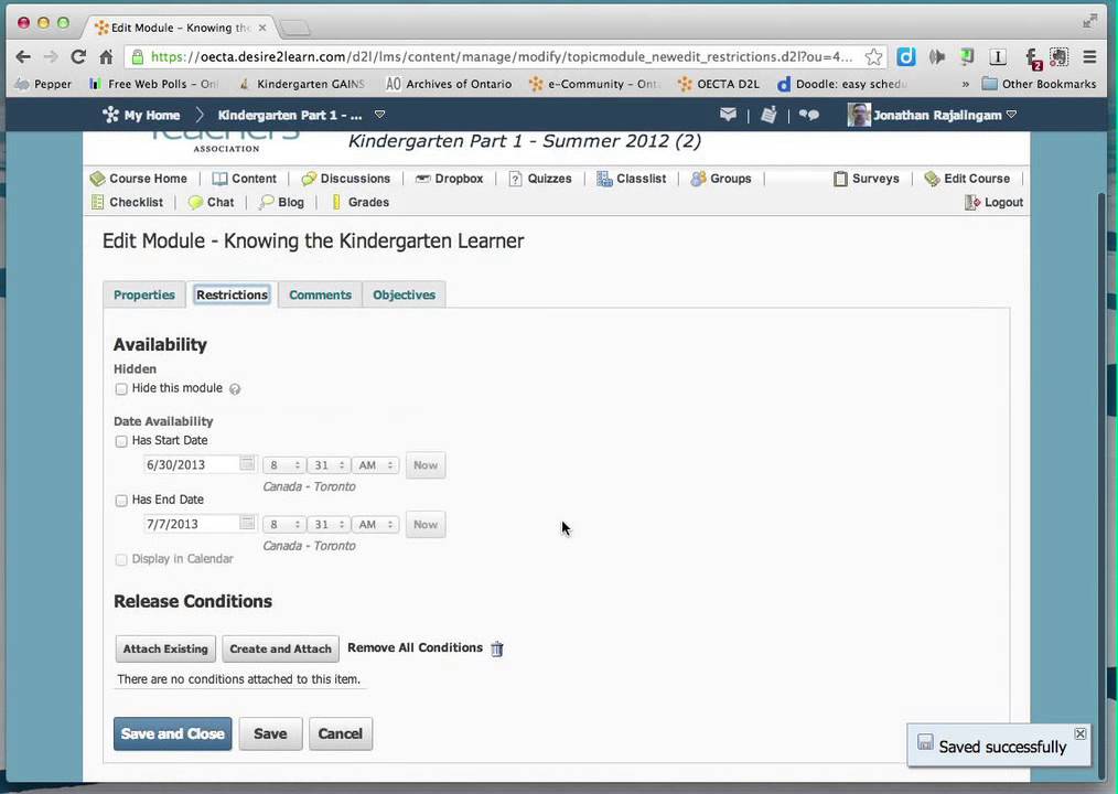 D2L Opening Modules on a Set Date - YouTube