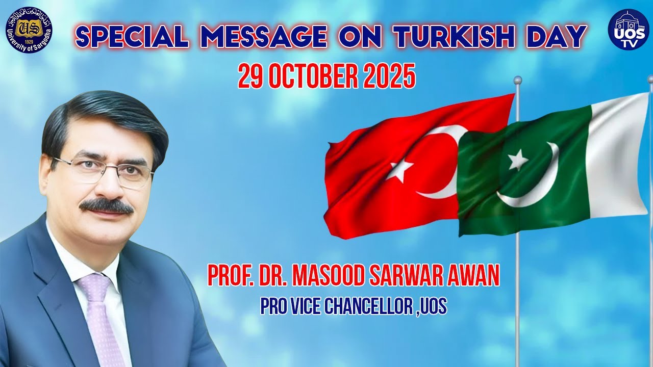 Prof. Dr. Masood Sarwar Awan’s Message on Turkish Day | University of ...