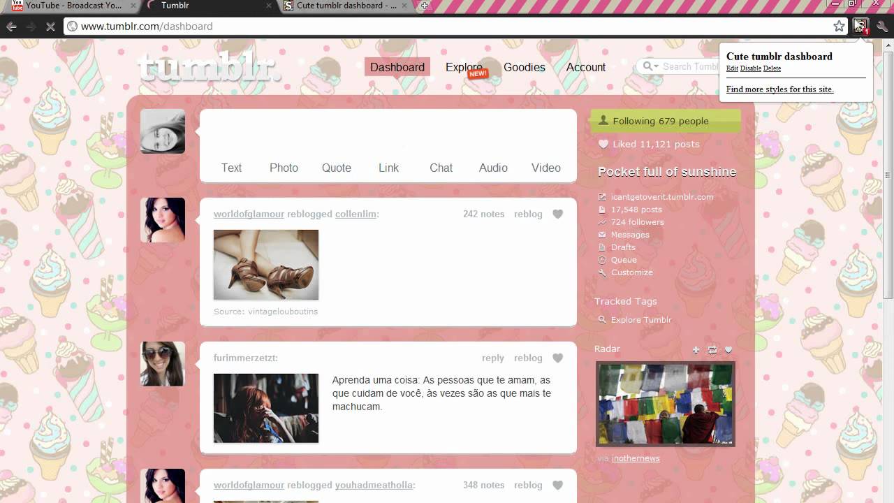 How to change Tumblr Dashboard - YouTube