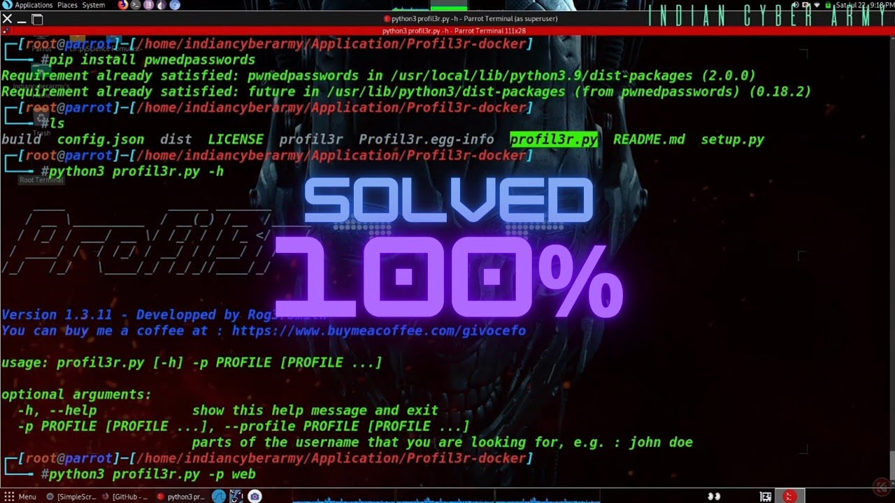 Profil3r Not Working? Easy Fix for Parrot OS #webdragon63 - YouTube