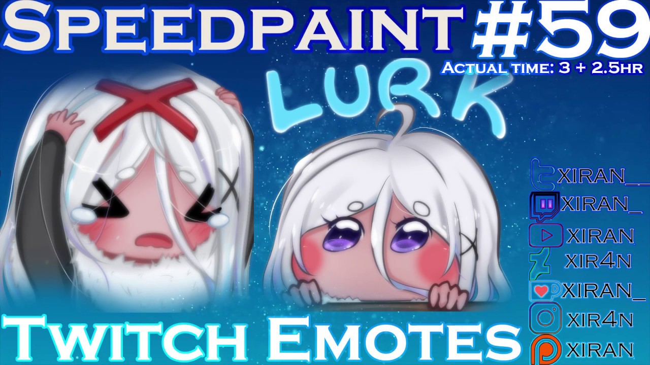 【Speedpaint #59】- Drawing Twitch Emotes! (Bully & Lurk) - YouTube