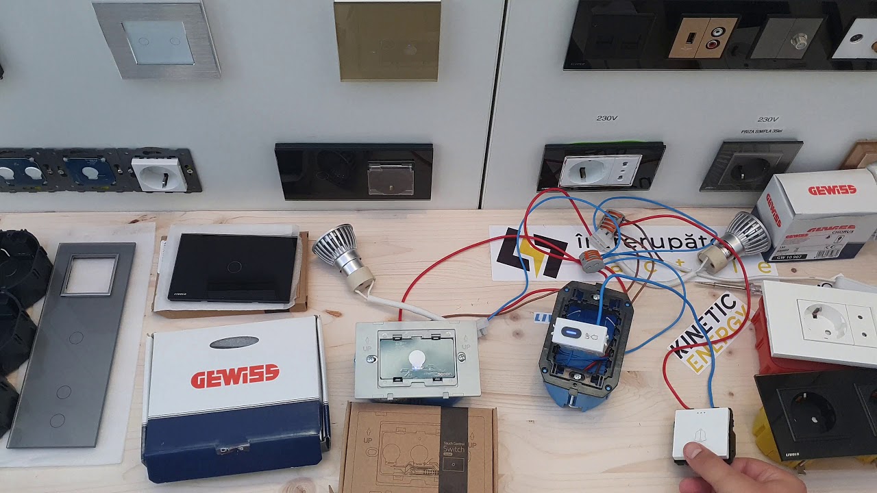 Intrerupator Gewiss Chorus Touch + intrerupator cu revenire - YouTube