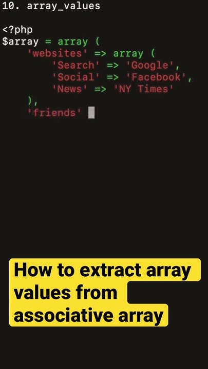 How To Extract Array Values From Associated Array Array Coding Php