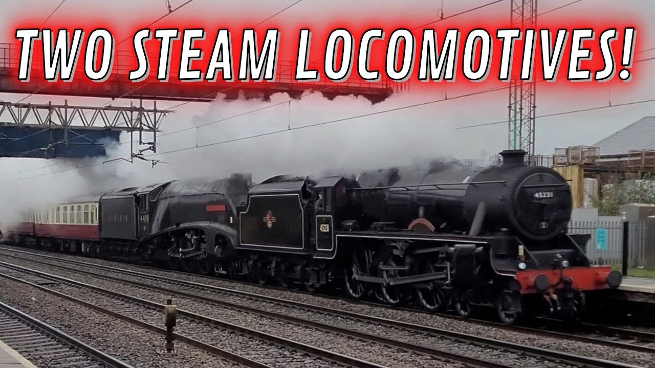 DOUBLE HEADED STEAM 45231 The Sherwood Forester & 4498 Sir Nigel ...