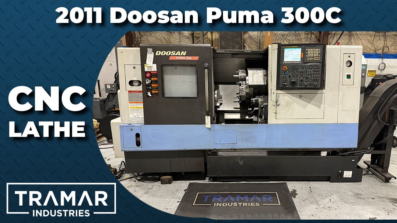 2011 Doosan Puma 300c CNC Lathe Tramar Industires - YouTube