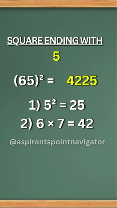 Squaring Numbers Ending in 5 | Math Shortcut #shorts #mathstricks #youtubeshorts - YouTube