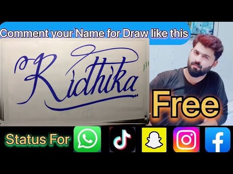Ridhika Name Signature Calligraphy Status Short Video | #howtodraw # ...