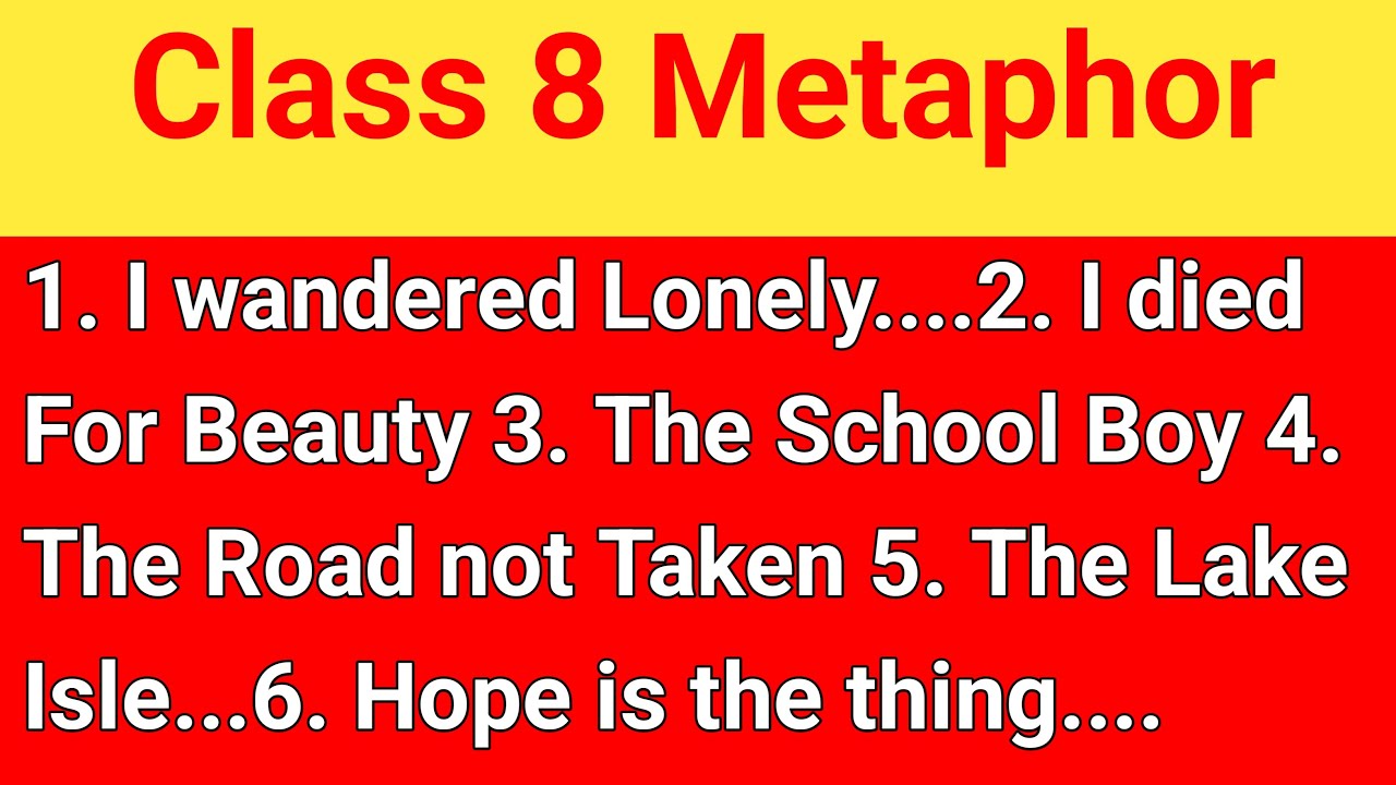 Class 8 English Unseen Poem Metaphor, Summary | ৮ম শ্রেণি ইংরেজি আনসিন ...