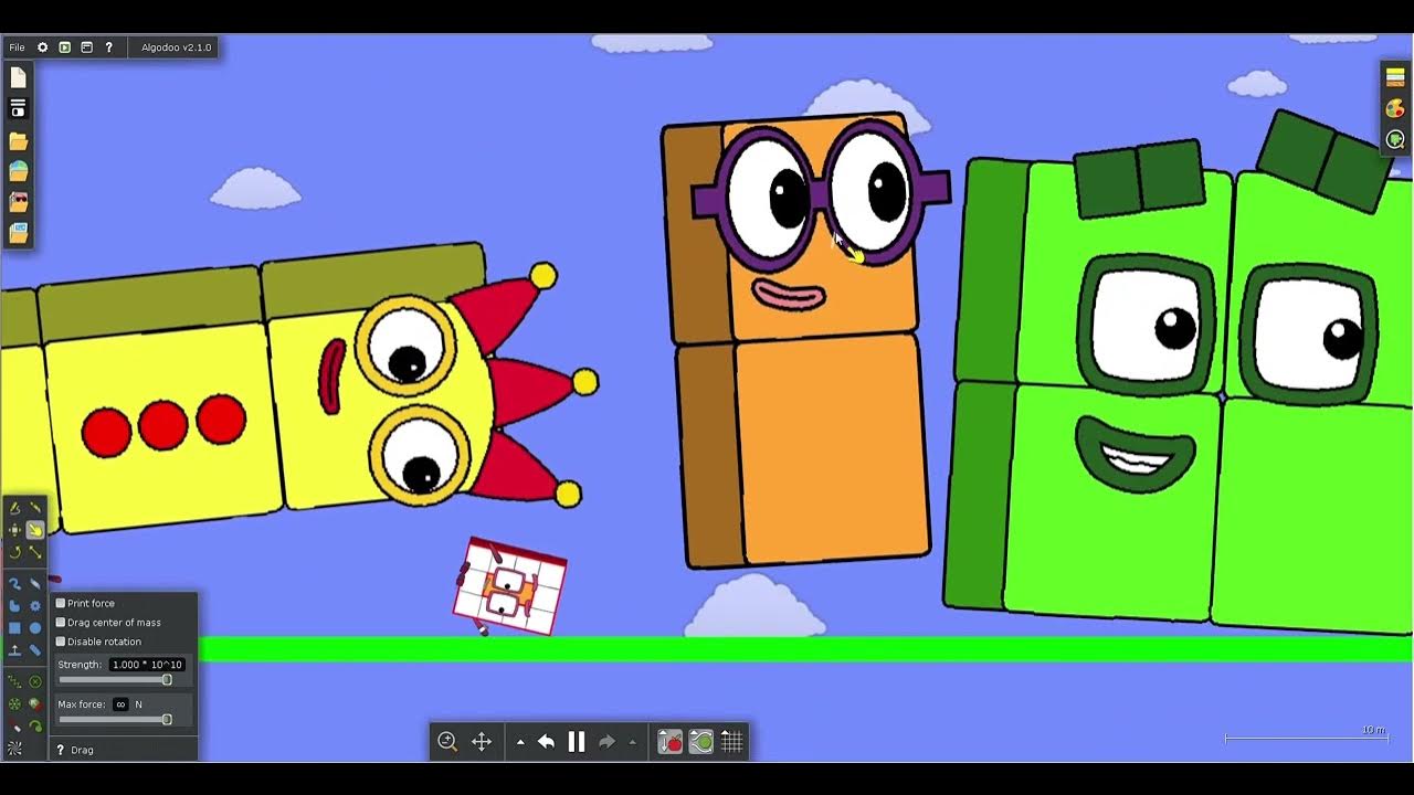 Numberblocks 0 to 1000000 Battle 51 in Algodoo (V2) (No Sound) - YouTube