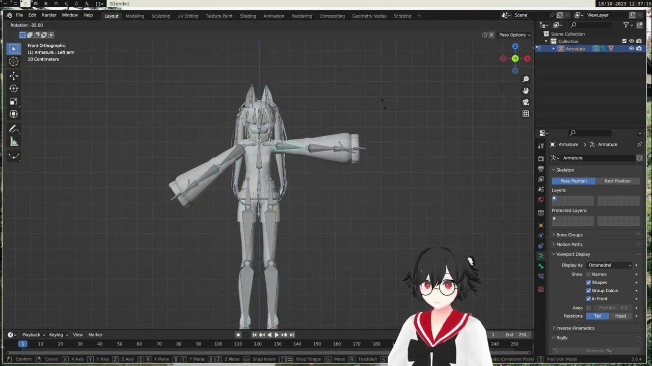 Blender A-pose to T-pose - YouTube